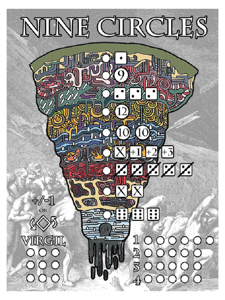 Nine Circles Game Sheet Full Color | PDF
