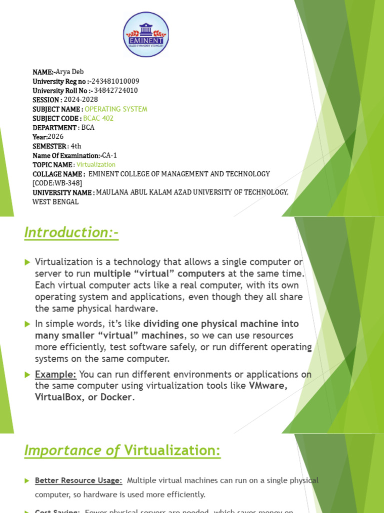 Arya Deb Os Ca1 2026 | PDF | Virtualization | Virtual Machine