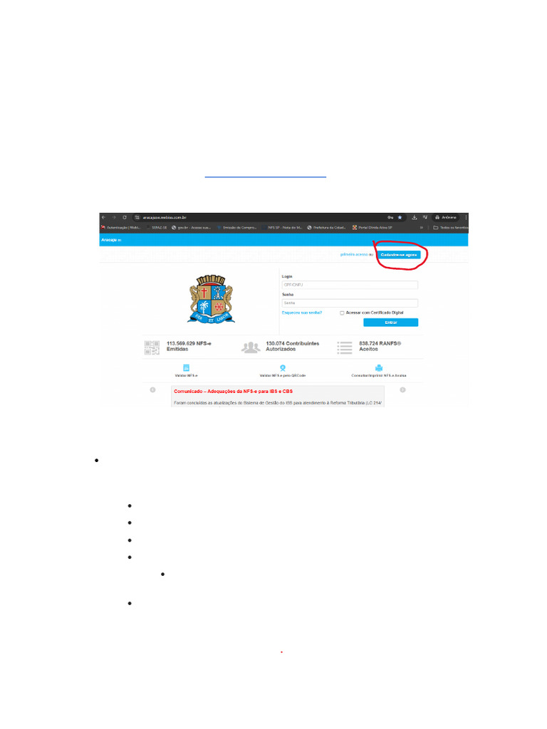Emissão de Nota Fiscal WEBISS AJ | PDF