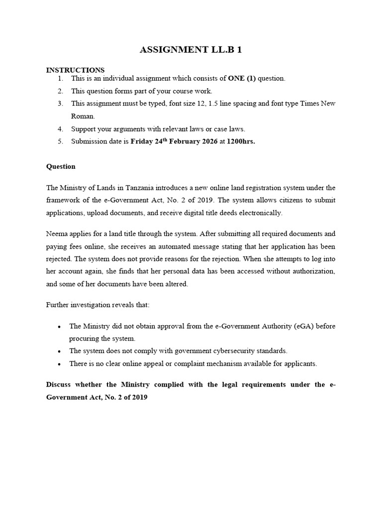 Assignment LLB 1 | PDF