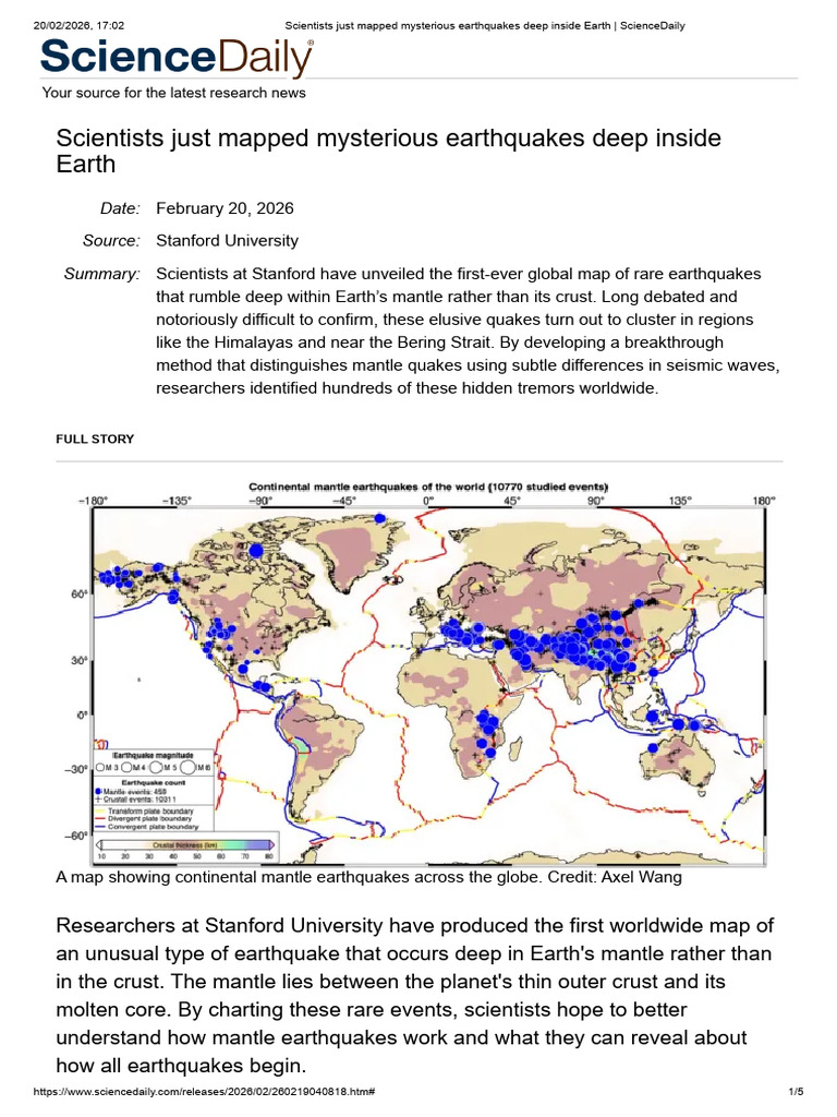 Scientists Just Mapped Mysterious Earthquakes Deep Inside Earth ...