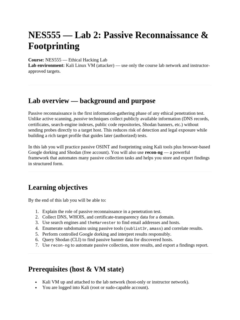 Lab2 Footprinting Passive Recon | PDF | Domain Name System | Computing
