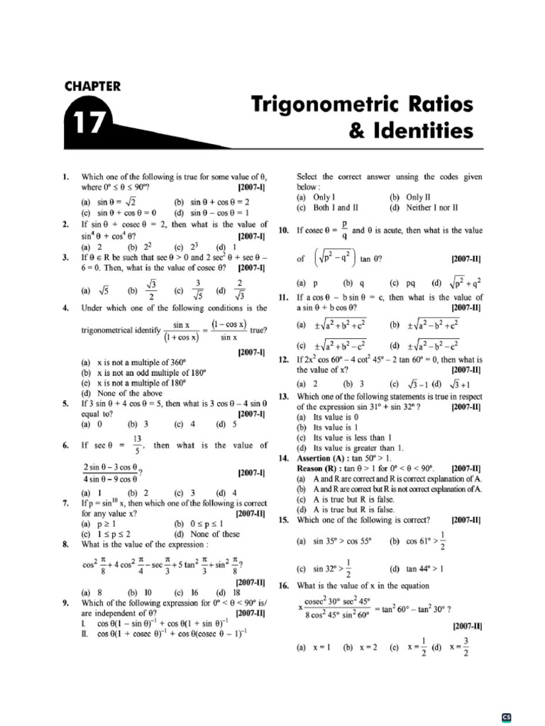 Trigonometric2 Ratios and Identity | PDF
