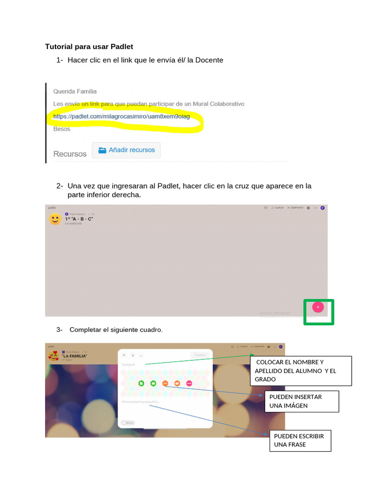 Tutorial para Usar Padlet 2º - 2021 | PDF