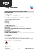 Used Lubricating Oil Safety Data Sheet | PDF | Personal Protective ...