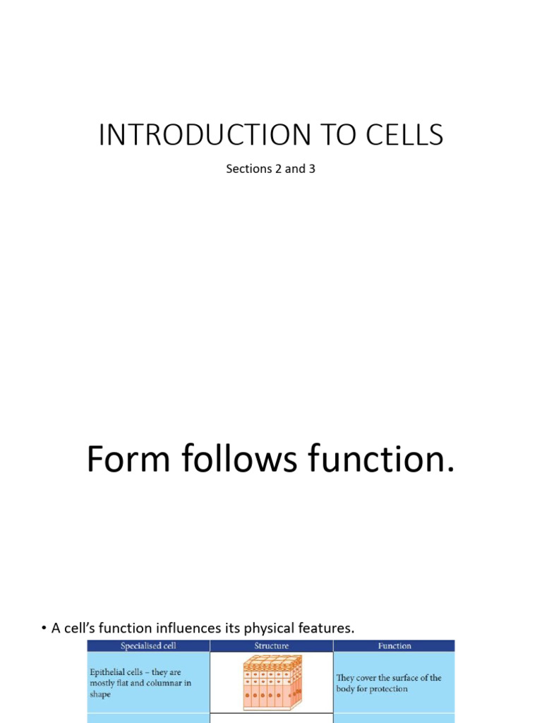 Introduction To Cells Sections 2 and 3 | PDF | Cell (Biology ...