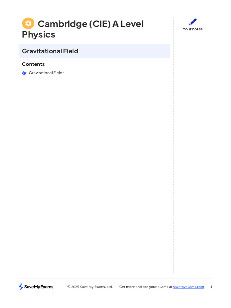 13 - Gravitational Fields Part 1 | PDF | Gravity | Weight