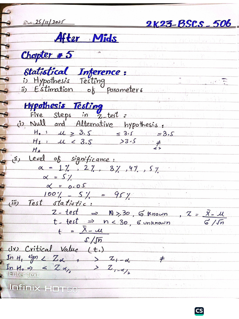 Probability and Statistics Notes | PDF