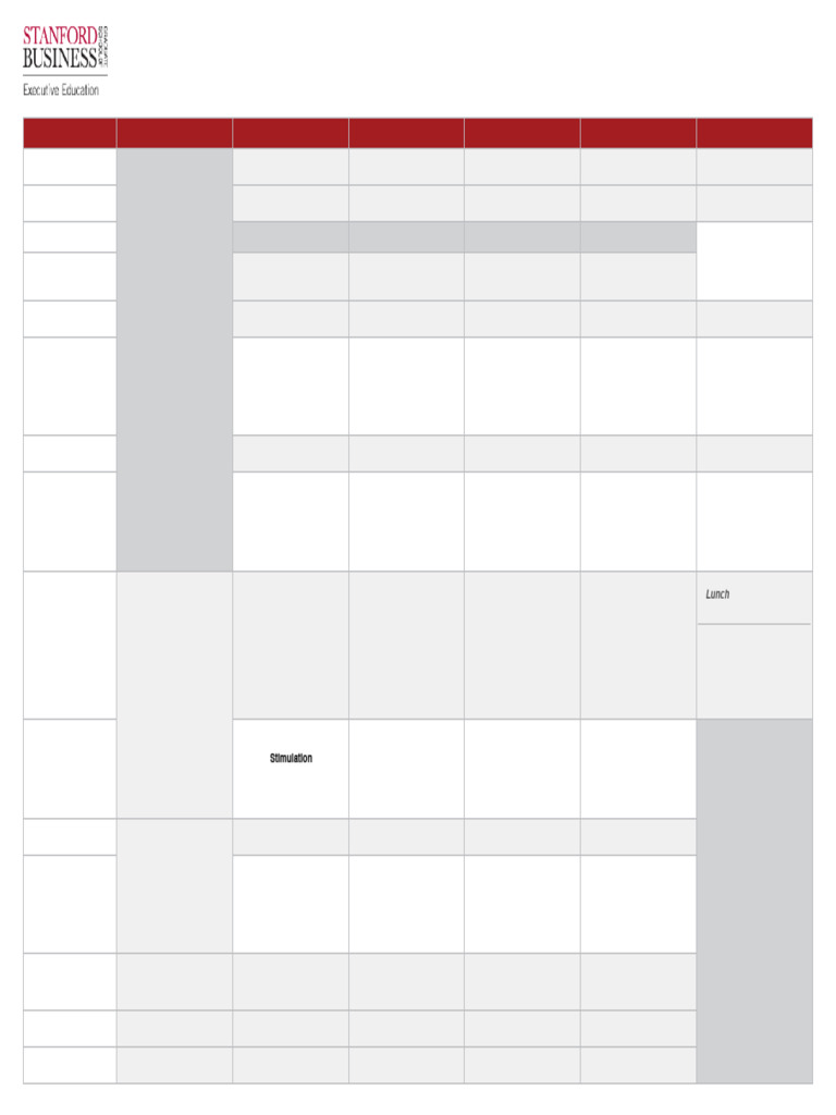 Stanford GSB Ee Sample Schedule Epnl | PDF