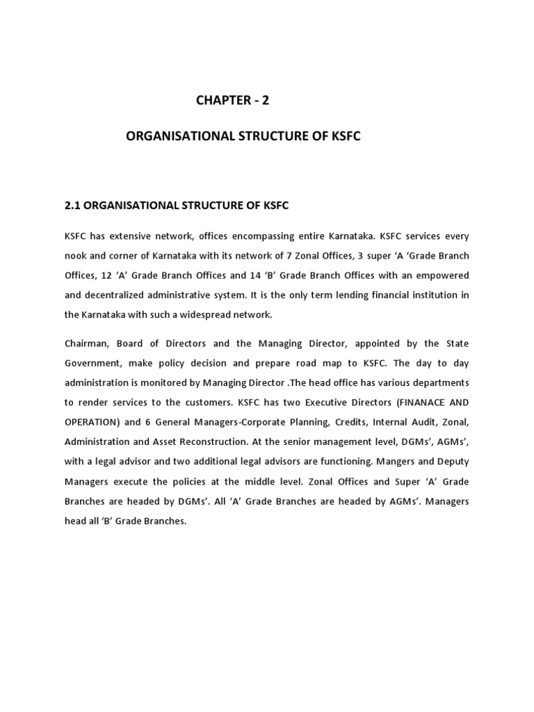 KSFC Organizational Structure Overview | PDF | Chief Executive Officer ...