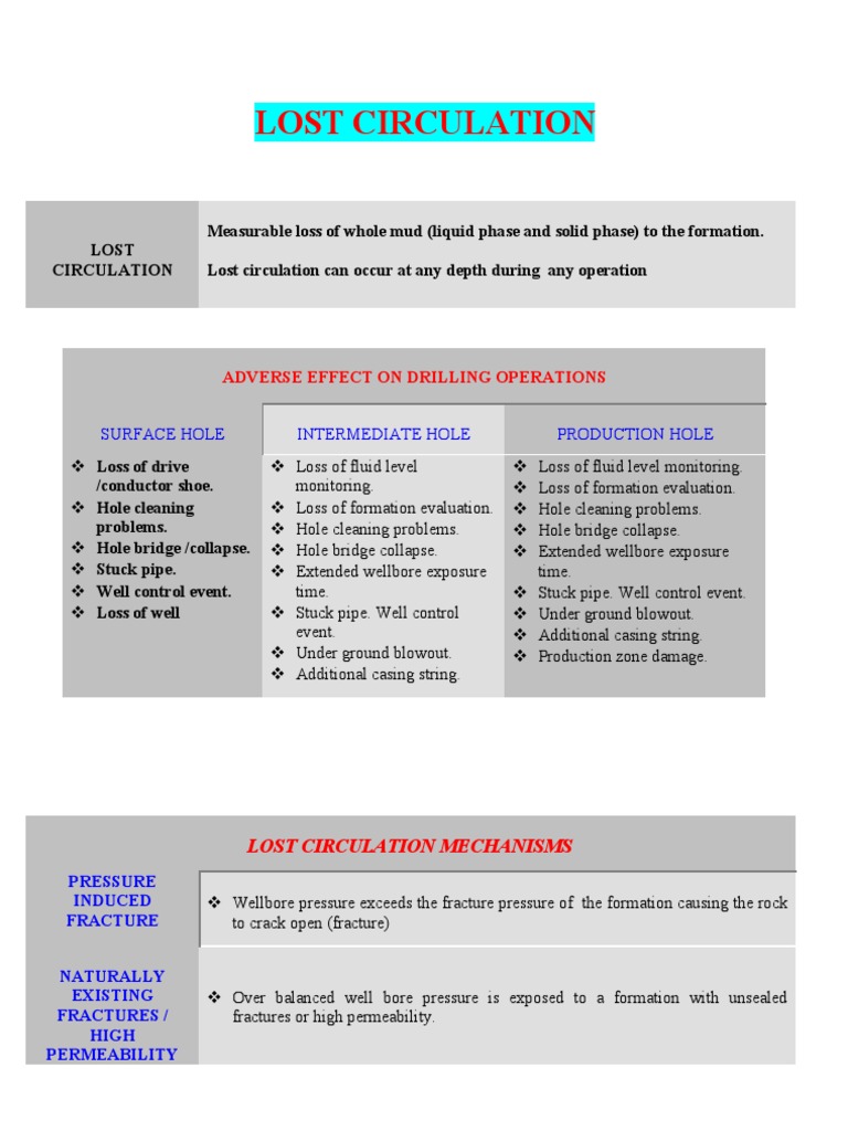 Lost Circulation | PDF | Casing (Borehole) | Geotechnical Engineering