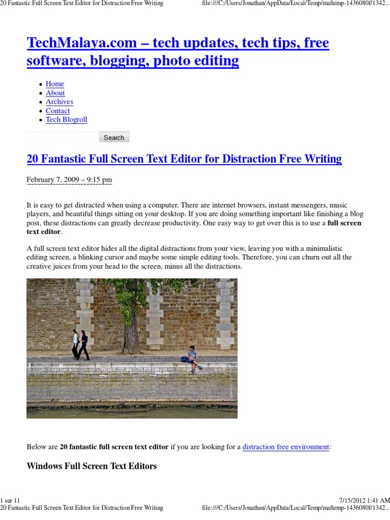 20 Fantastic Full Screen Text Editor For Distraction Free Writing | PDF ...