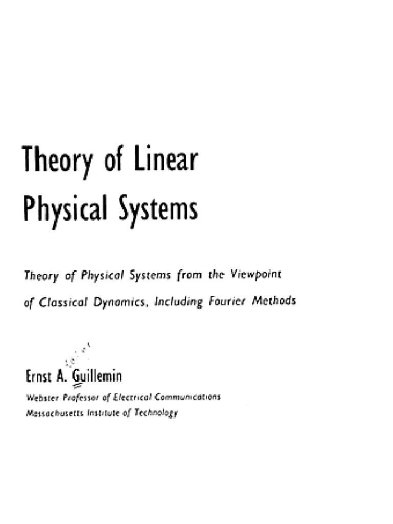 Theory of Linear Physical Systems | PDF