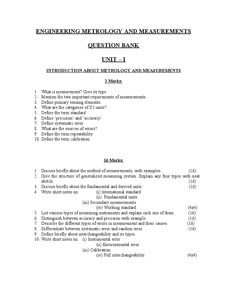 Engineering Metrology and Measurements | PDF | Calibration | Interferometry
