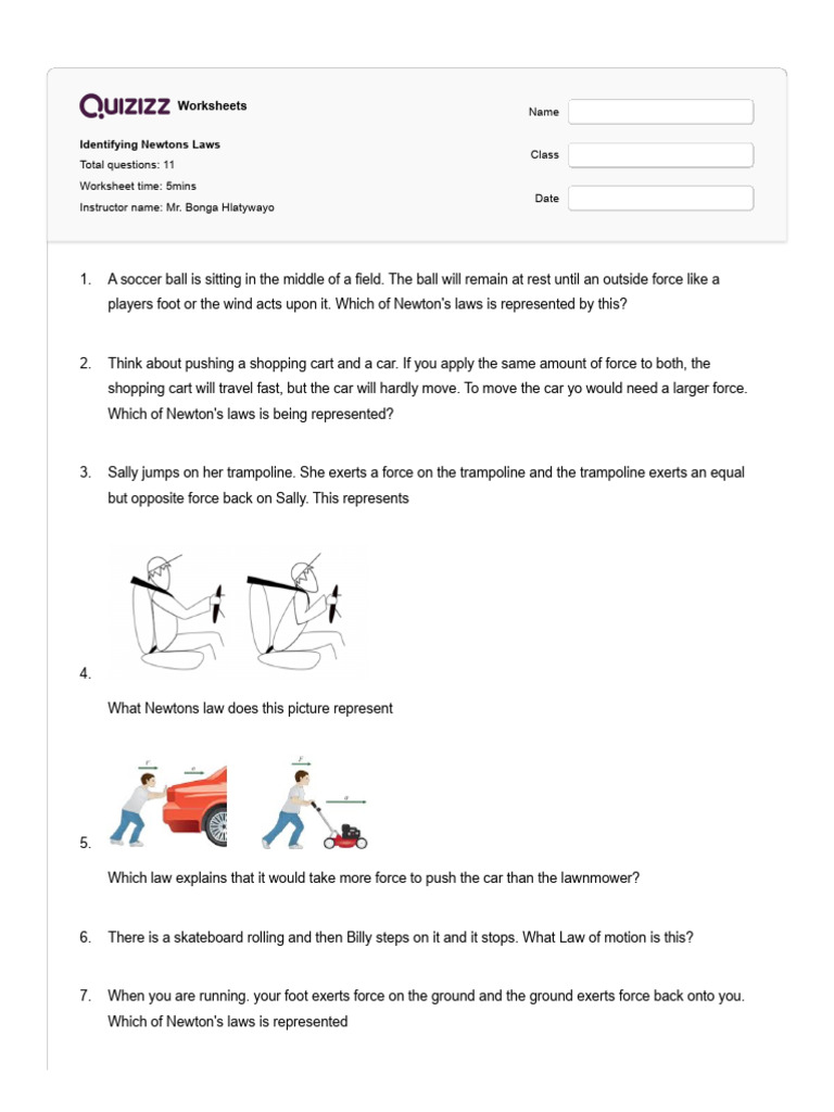 Identifying Newtons Laws | PDF