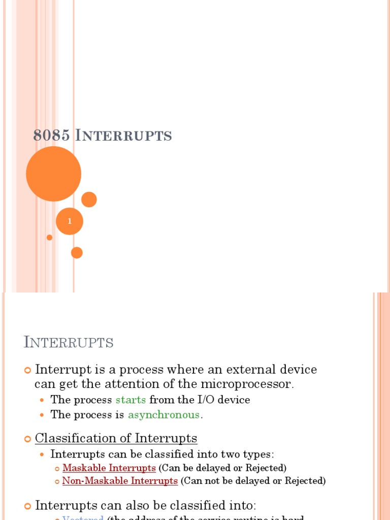 8085 Microprocessor Interrupt | PDF | Instruction Set | Central Processing Unit