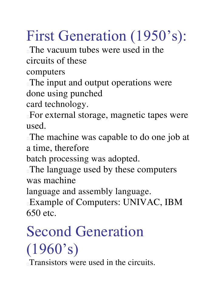 Evolution of Computer Generations | PDF | Art | Technology & Engineering