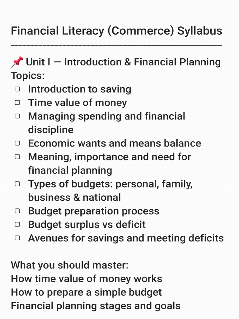Financial Literacy | PDF