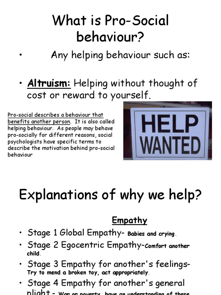 What Is Pro-Social Behaviour? | PDF | Empathy | Applied Psychology