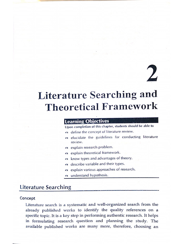Literature Searching and Theoretical Framework | PDF
