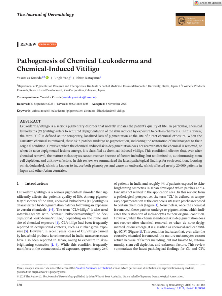 The Journal of Dermatology - 2025 - Kuroda - Pathogenesis of Chemical ...