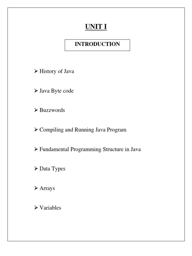 Java Notes - Part 1 | PDF | Java (Programming Language) | Data Type