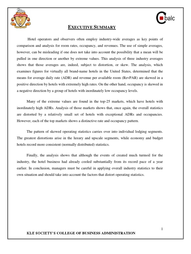 Report On Hotel Industry | PDF | Tourism | Hotel