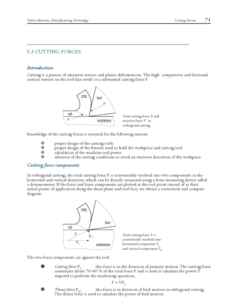 Understanding Cutting Forces in Machining | PDF | Technology ...
