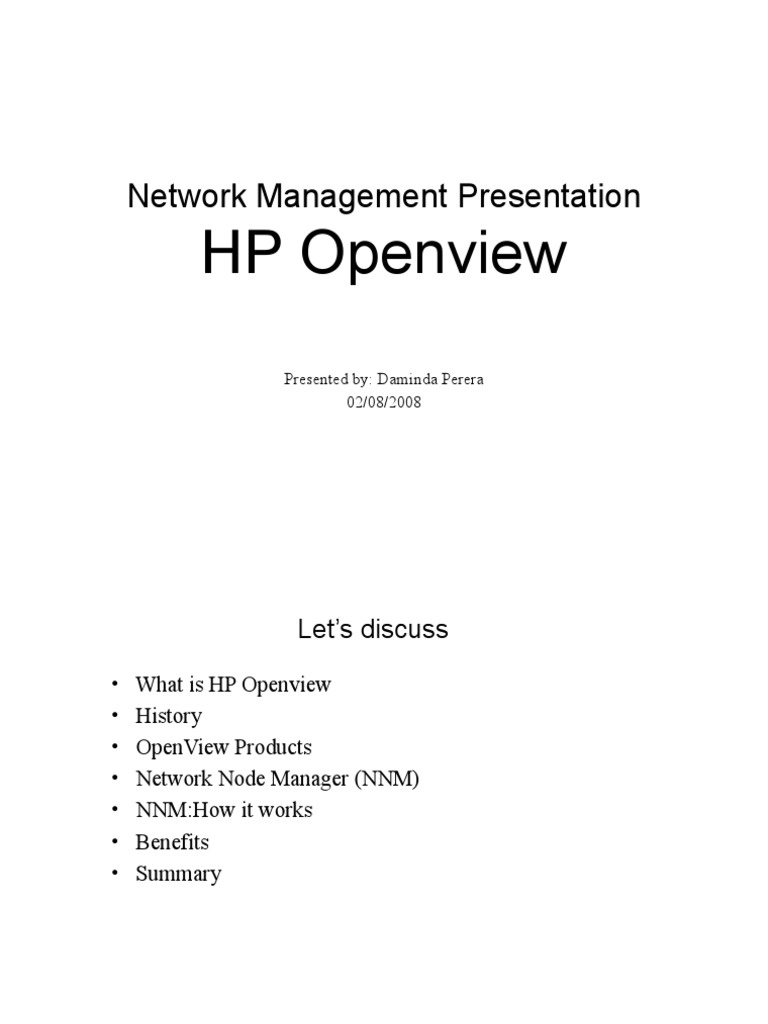 HP Openview | PDF | Computer Network | Computer Networking