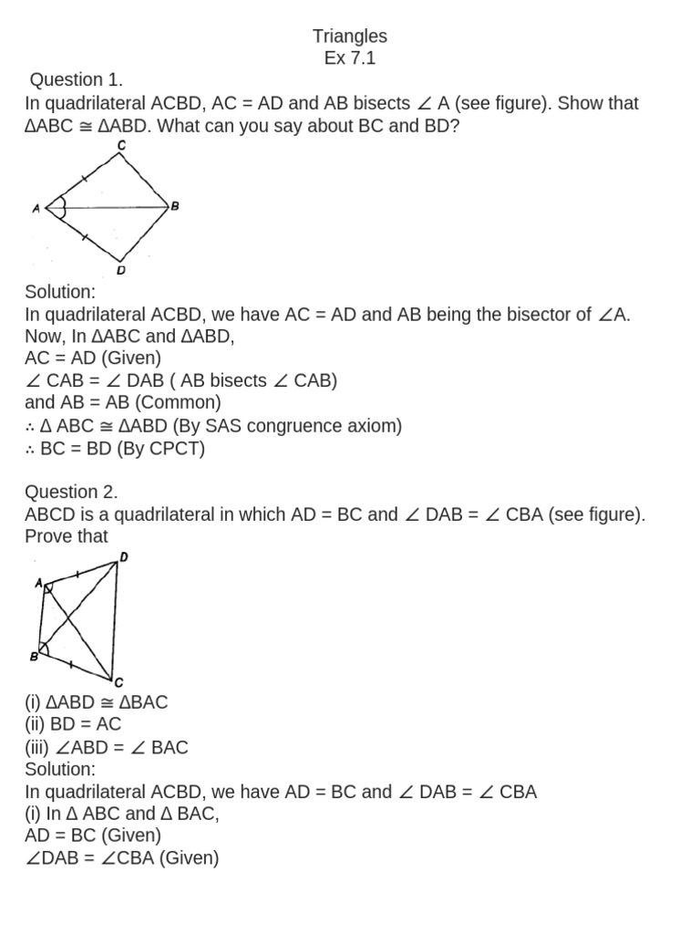 Triangles Solution Aditya | PDF | Euclidean Plane Geometry | Euclidean ...