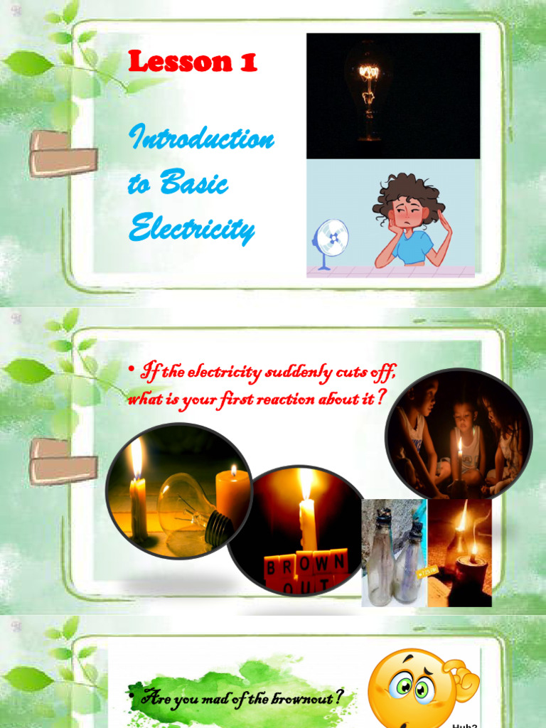 Lesson 1 Introduction To Electricity Copy 1 | PDF | Electricity ...