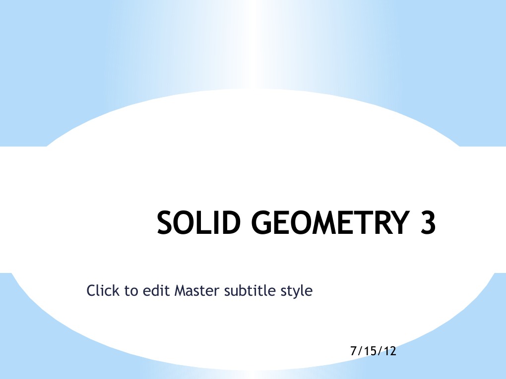 Solid Geometry 3 | PDF | Teaching Methods & Materials