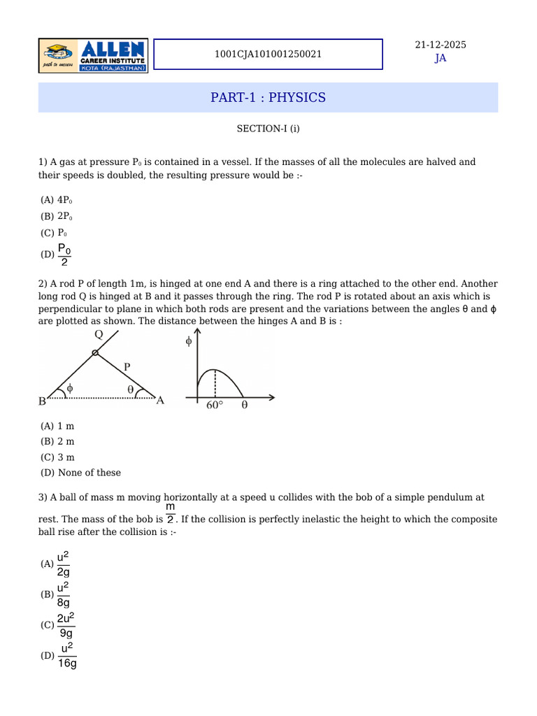 Solution | PDF | Velocity | Collision