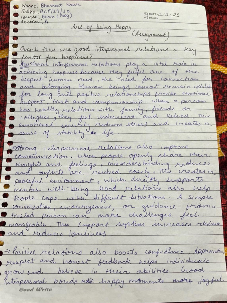 Assignment Art of Being Happy | PDF