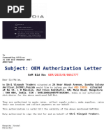 OEM Authorization Letter Template | PDF | Career & Growth | Computers