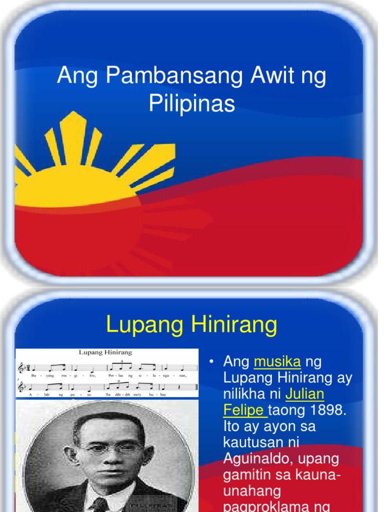 Pambansang Awit Lupang Hinirang