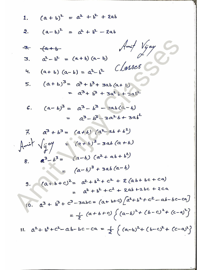 Algebra Formula Sheet-1 | PDF