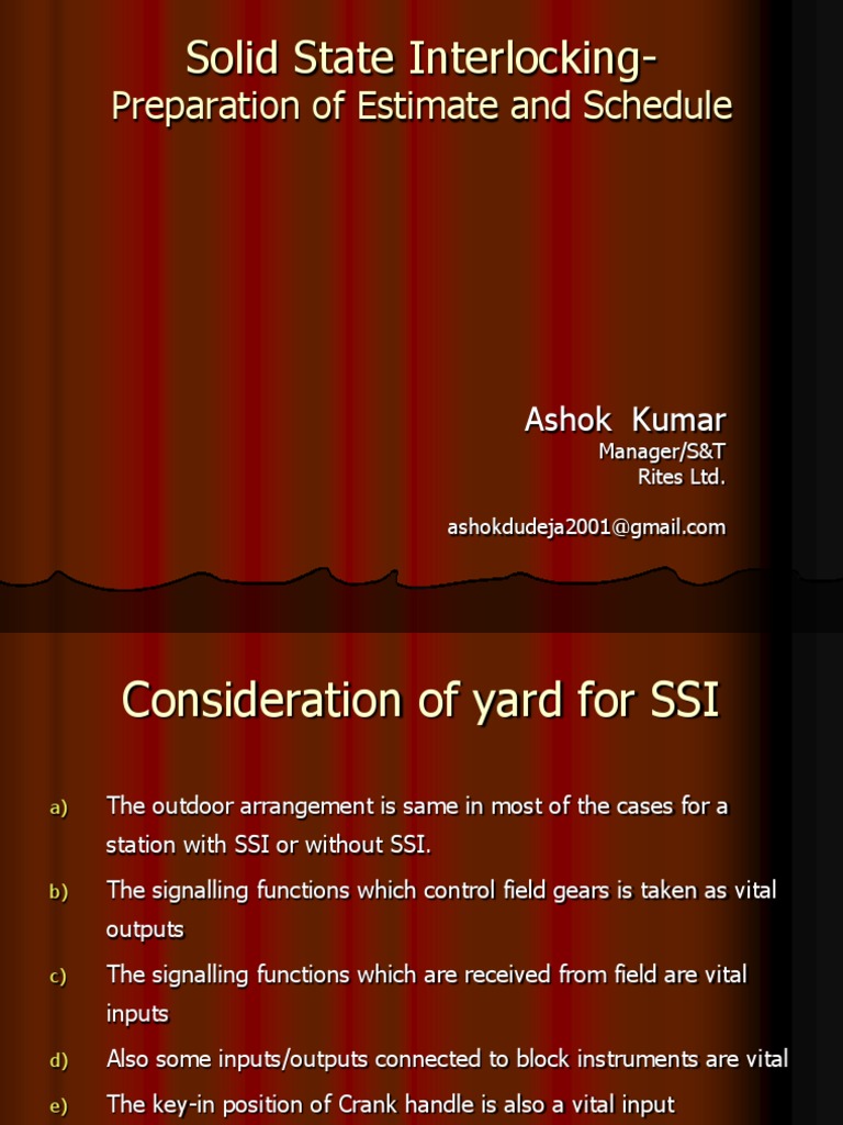 SSI Interlocking System Overview | PDF | Power Supply | Printed Circuit ...