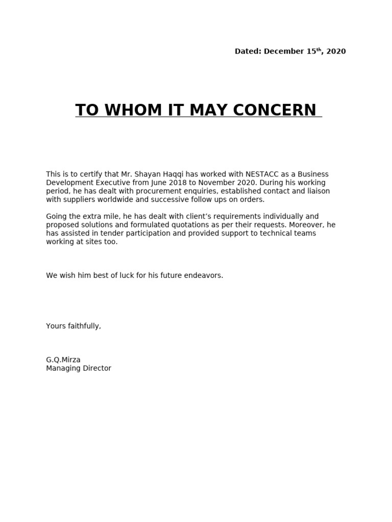 Haqqi Letter | PDF