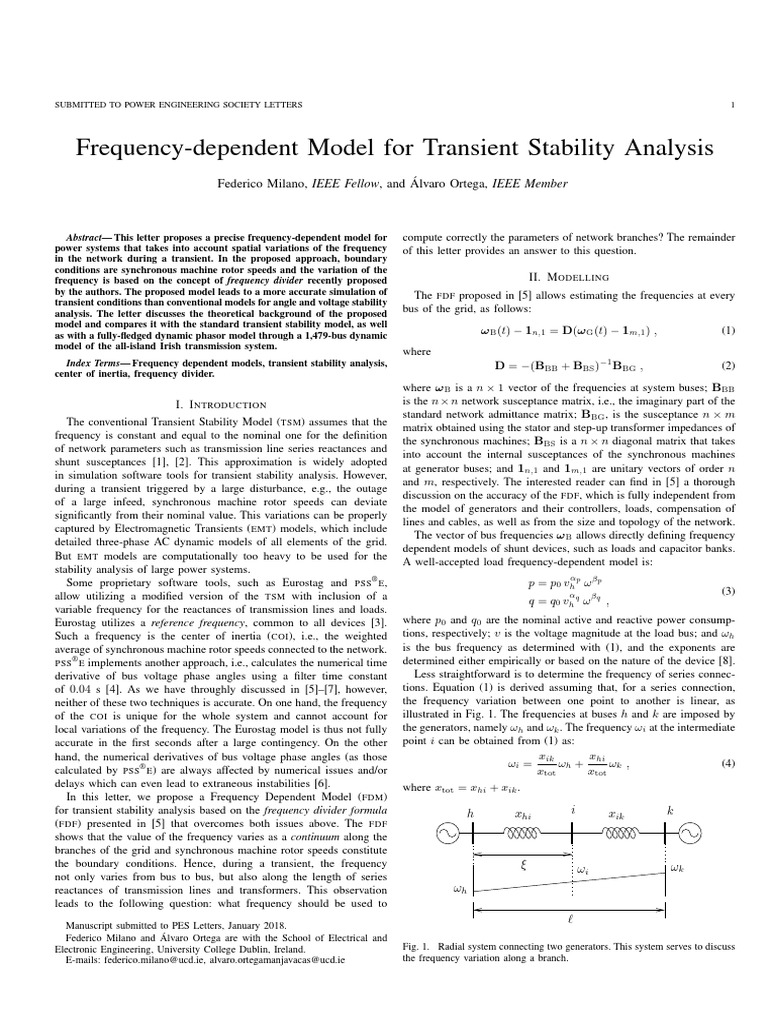 Freq Model | PDF | Electric Power | Electromagnetism