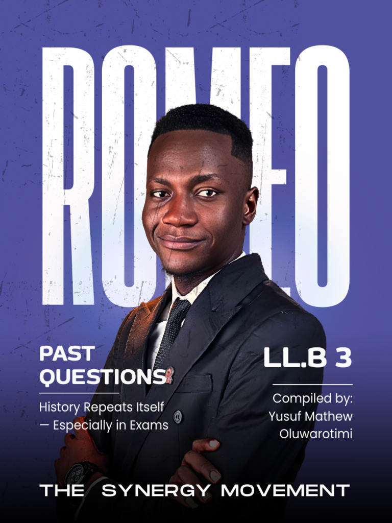 LL.B 3 Past Questions Compiled by Romeo | PDF | Crimes | Crime & Violence