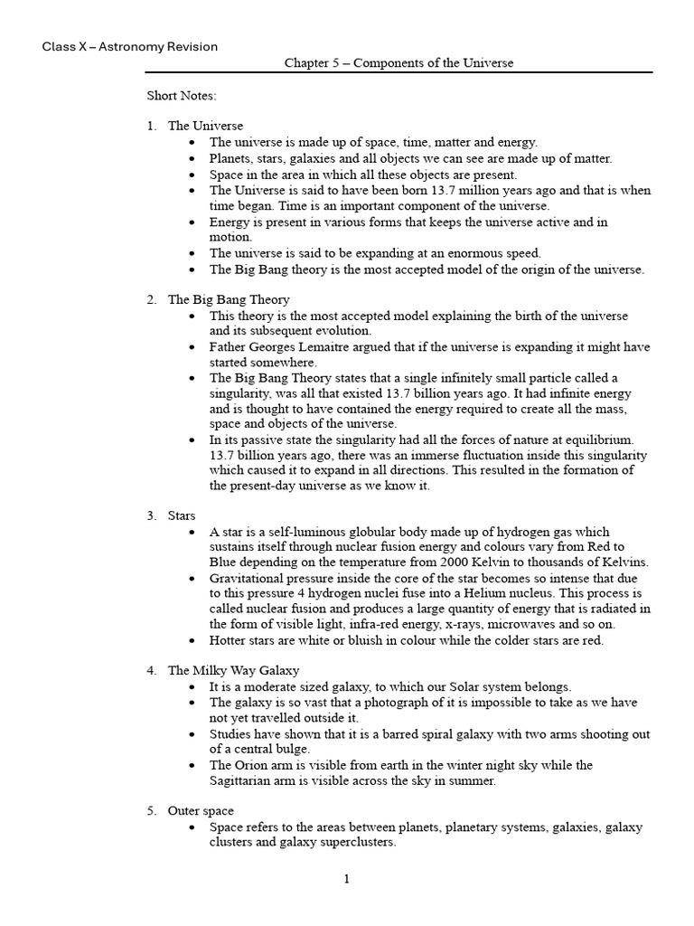 Chapter 5-7 Astronomy Class X Revision | PDF | Apparent Magnitude ...