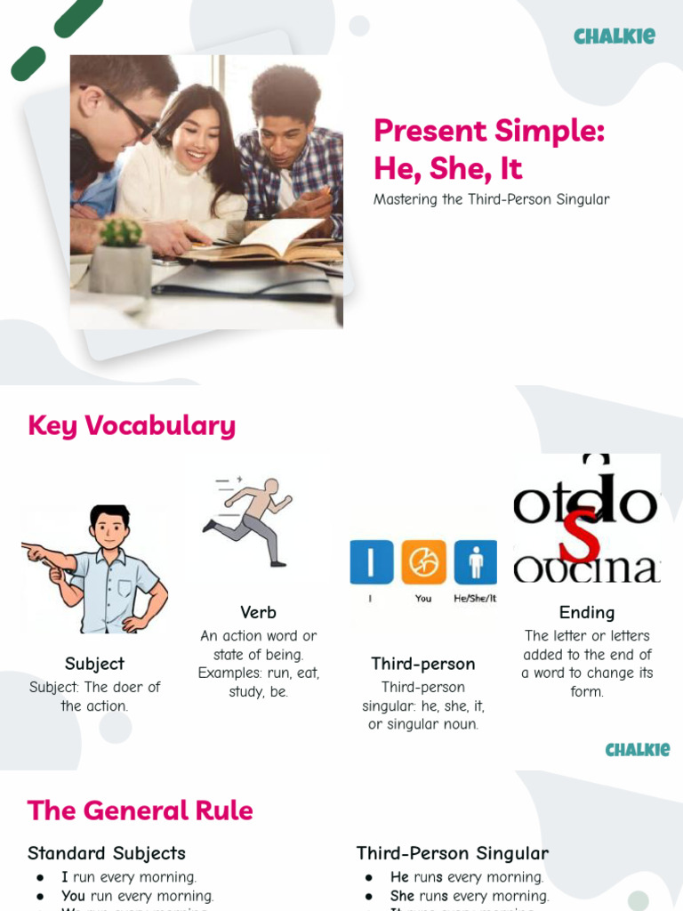 Present Simple - He, She, It | PDF | Morphology | Language Families