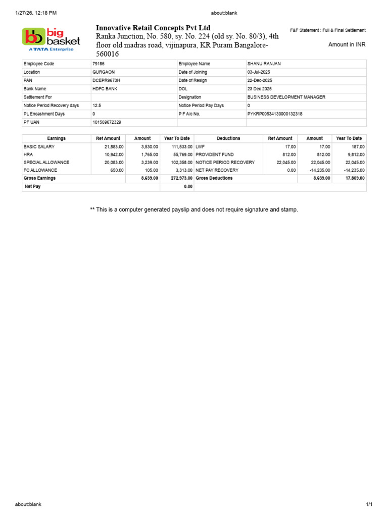 FNF Settlement Date of Leaving | PDF | Personal Finance | Public Finance