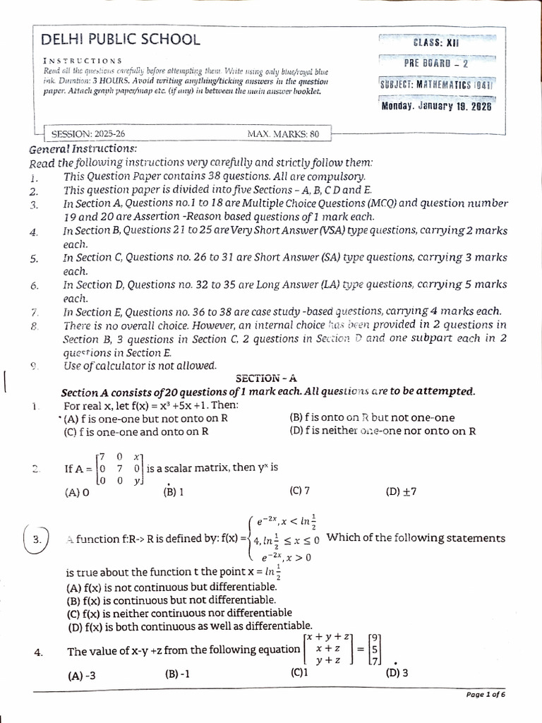Class XII Maths PRB 2 | PDF