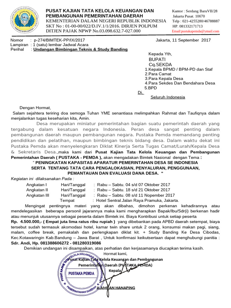 Surat Pustaka Desa Jakarta | PDF