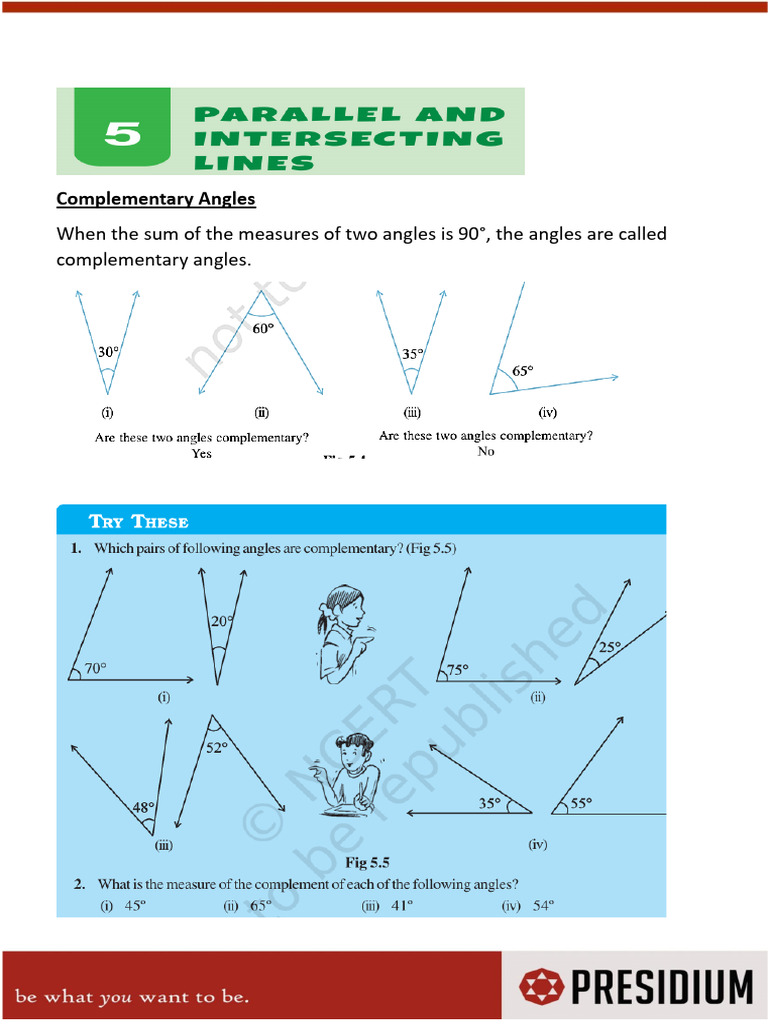Ch.5 Parallel and Intersecting Lines | PDF | Angle | Trigonometry