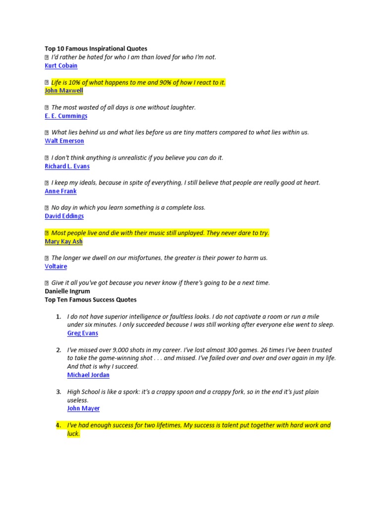 Most Famous Quotes | PDF | Wisdom | Science