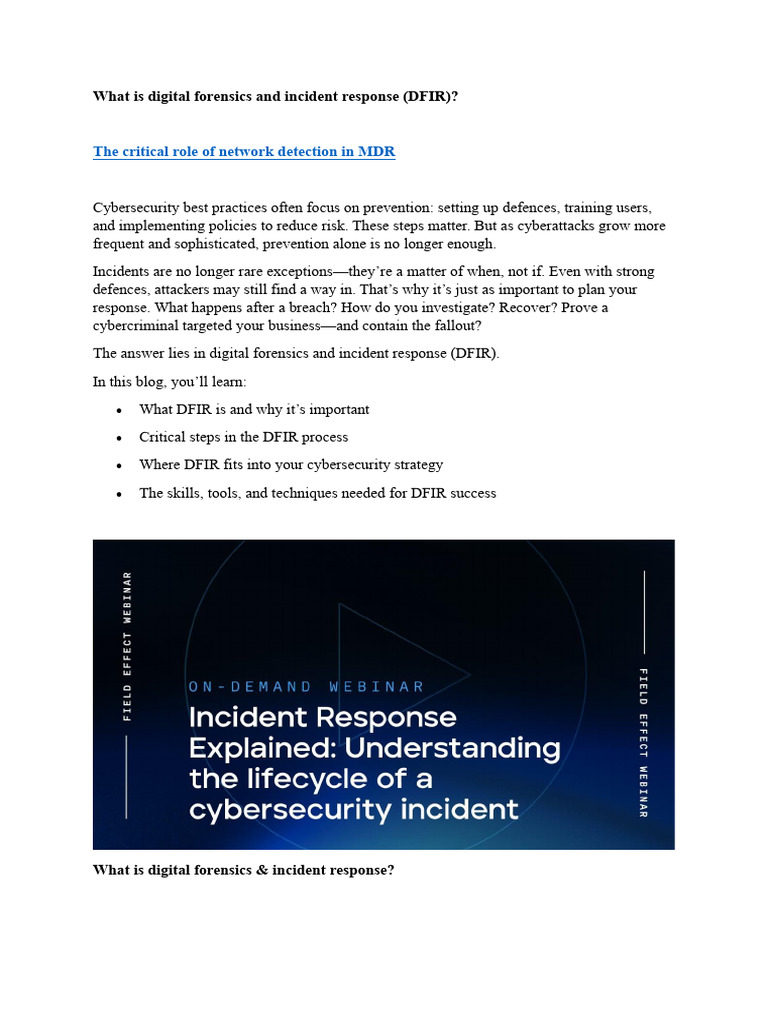 What Is Digital Forensics and Incident Response | PDF | Digital ...