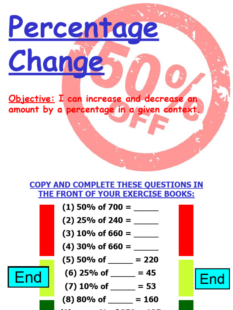 Percentage Increase, Decrease Change, and Reverse | PDF | Percentage